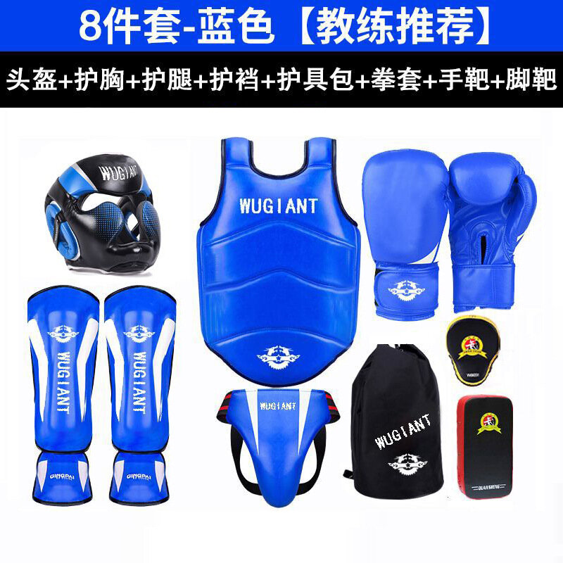 Набор защитного снаряжения для спарринга для детей, подростков и взрослых, защита для муай-тай, защита головы, защита груди, полный набор для бокса, защитное снаряжение для боя