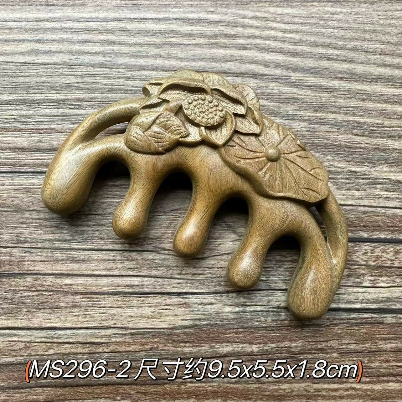 Оптовый производитель из Аргентины, зеленый сандаловый массажный гребень, ручная резьба, пятизубый меридианный гребень, массажный артефакт для женщин