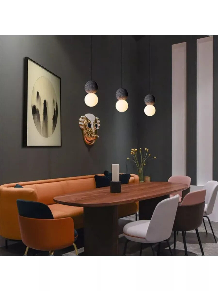 Потолочный светильник G9 с натуральным камнем «черная дыра», 5 Вт, в комплекте с прикроватной лампой для спальни