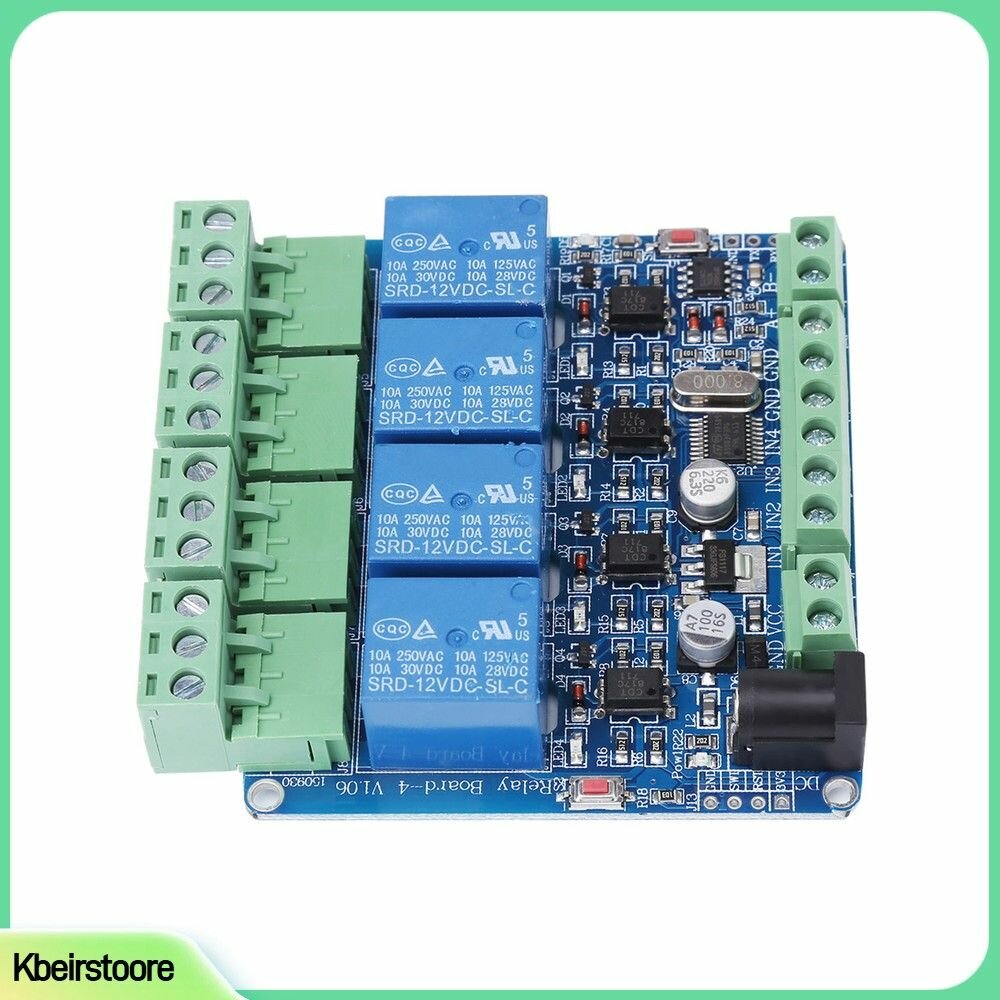1 шт. 4-канальный релейный модуль на микроконтроллере STM8S103F3