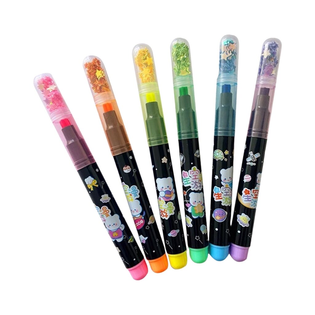 6шт Креативная Печать Маркерные Карандаши Динамические Краски Художественные Маркеры Школьные Материалы Для Рукоделия