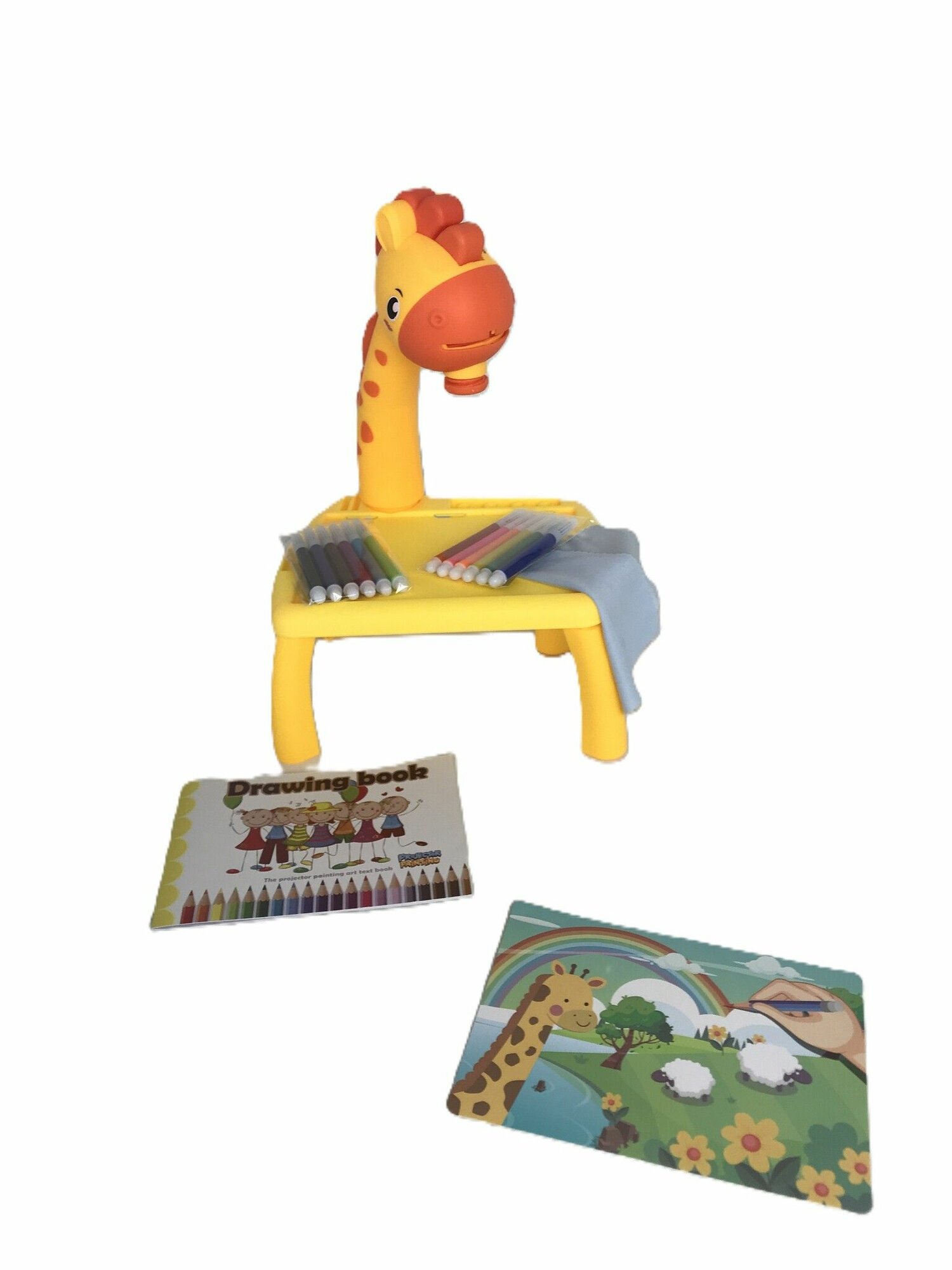 Доска для рисования "Жираф" с проектором (желтая)