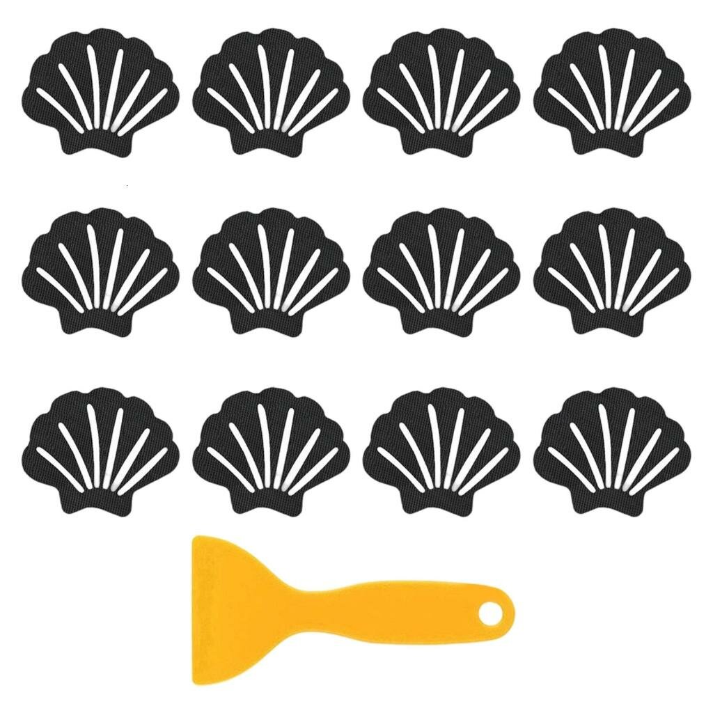 Набор из 12 шт. противоскользящих накладок для ванной, Черный - оболочка