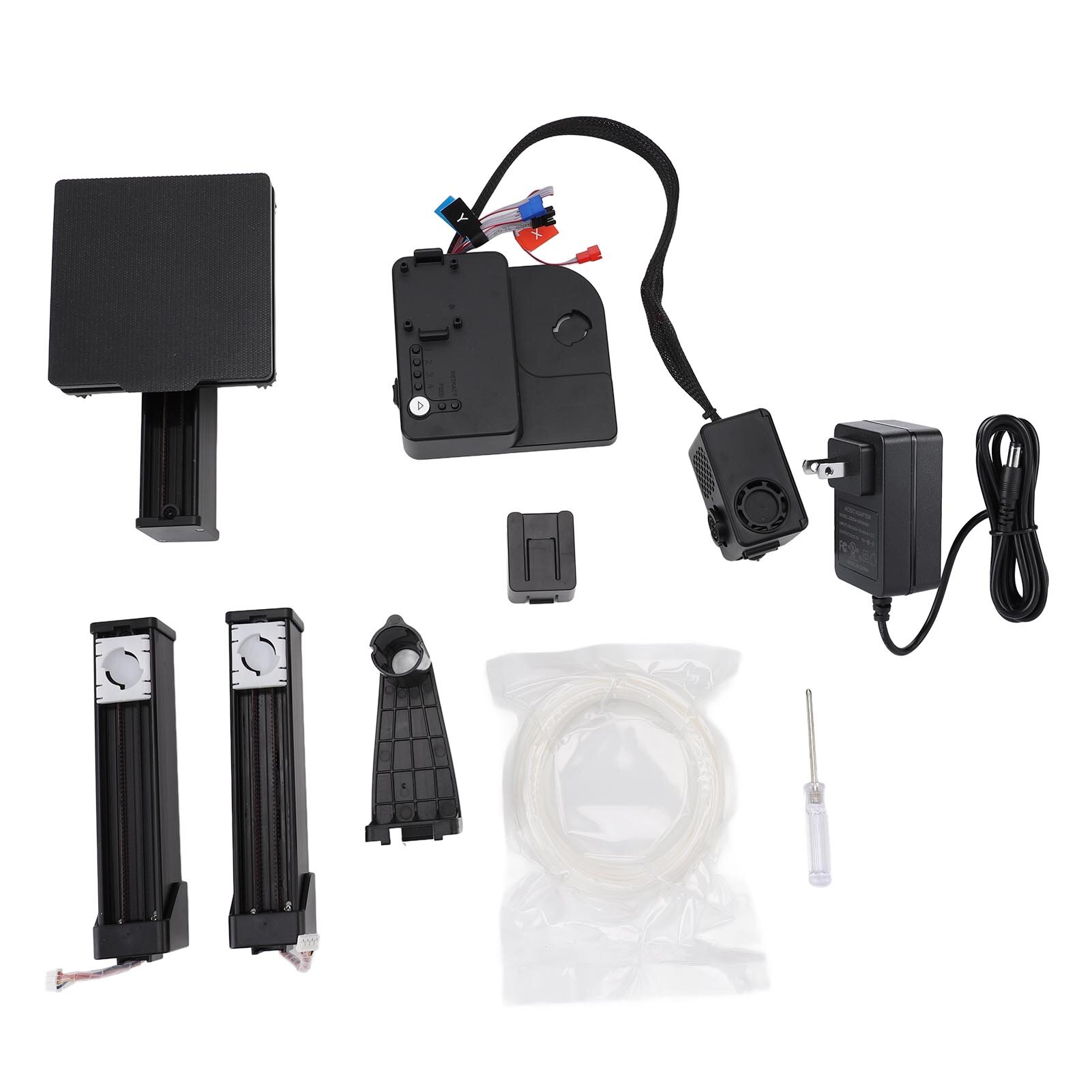 Компактный3D-принтерсоскоростьюпечати40мм/с, размеромпечатнойголовки100x100x100мм, печатаетсяоднимнажатиемкнопки, поддерживаетPLAиTPUфиламент1,75мм, подходитдляначинающих, черный, вилкастандартаСША.