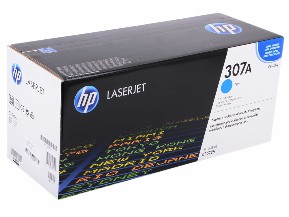Картридж HP CE741A, для лазерных принтеров HP Color LaserJet, голубой