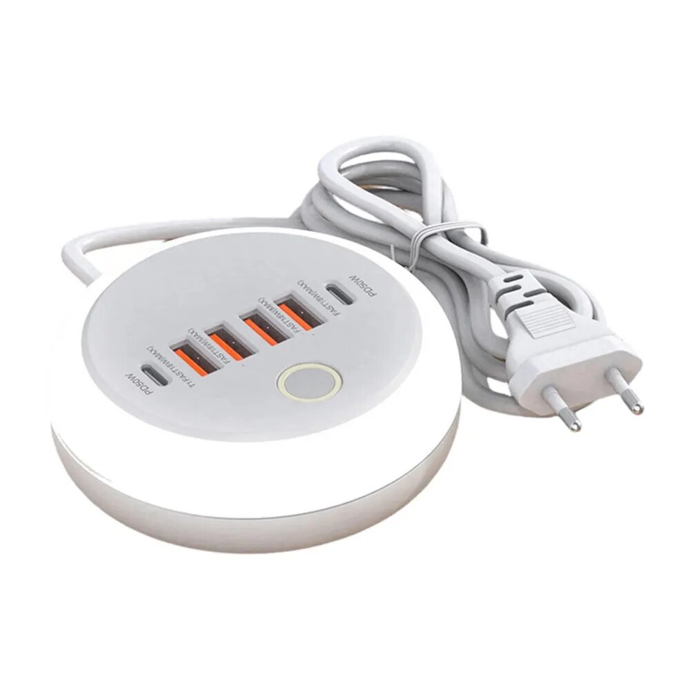 PD50W Зарядное устройство USB Type C с 6 портами (2 + 4 USB) для телефона