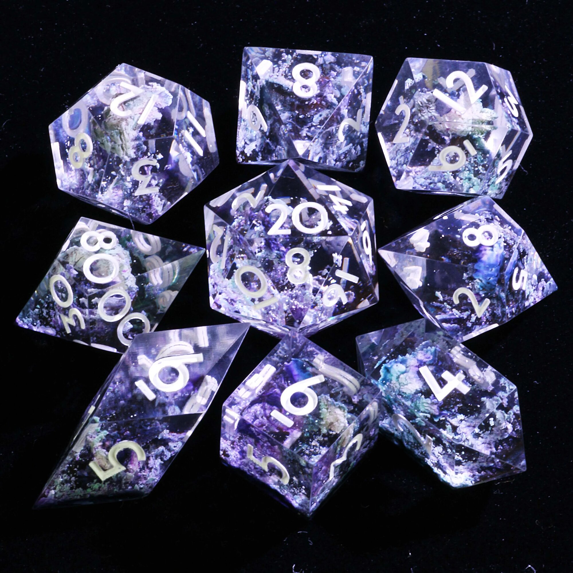 Многогранные кубики D&D Nocturne Violet Full Set of 9 pieces