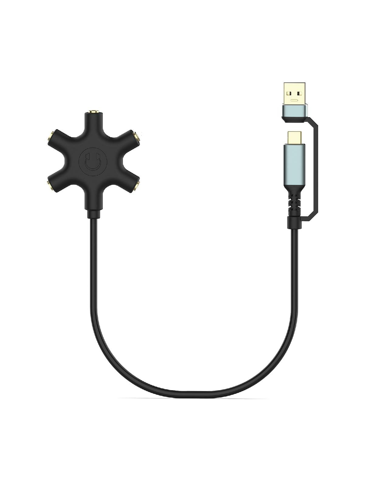 Кабель-адаптер AUX от USB A / Type C до 5x3,5 мм Удобный адаптер для преобразования