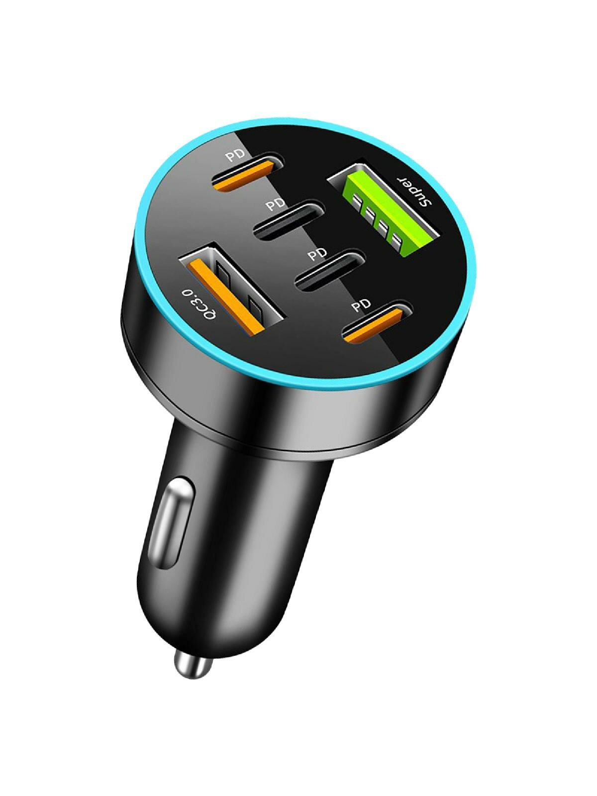 Автомобильная зарядная головка USB C и USB A и многопортовый адаптер быстрой зарядки Super