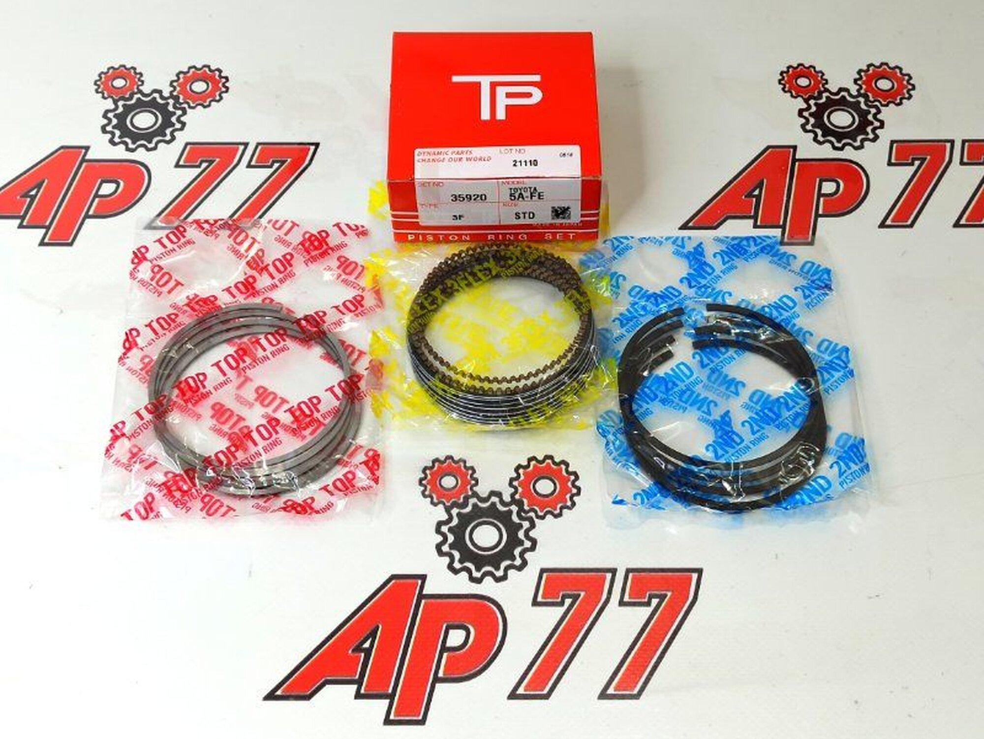 Кольца поршневые TPR для автомобилей Toyota 5AFE, STD, TP35920