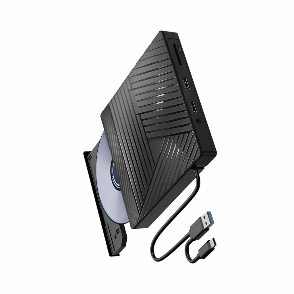 Внешний дисковод с USB3.0 и Type-C, зарядка для ноутбука и ПК, 2A2C