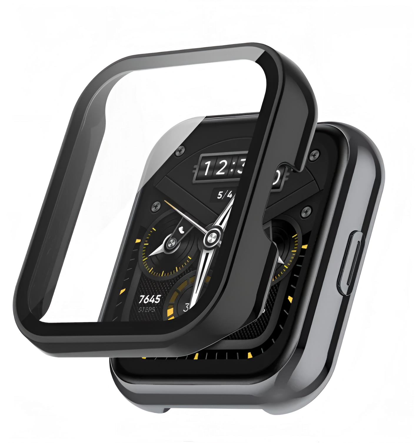 Чехол MyPads Protect из тончайшего и прочного силикона для realme Watch 2 с противоударный, с защитой экрана, черный