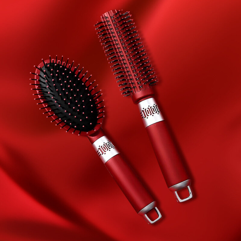 Расческа с подушкой, расческа с воздушной подушкой, расческа для завивки, специальная домашняя массажная расческа для женщин, щетка-лопатка, роликовая щетка, красный набор