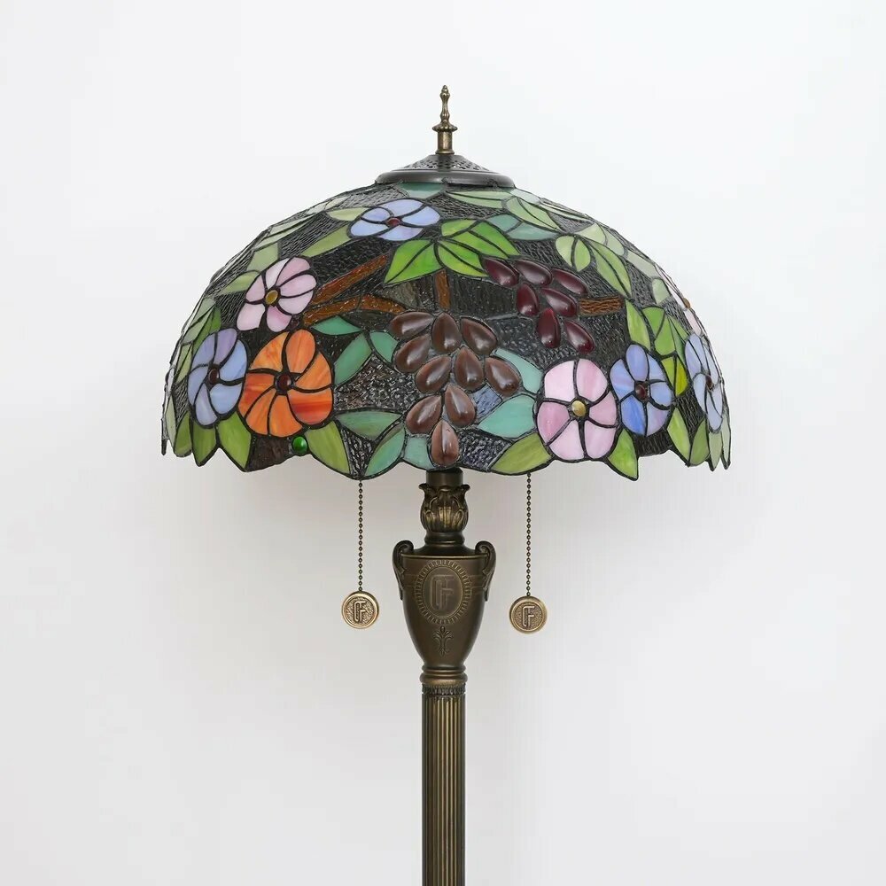 Торшер Тиффани в викторианском стиле с виноградным цветком, ретро-украшение домашней атмосферы в стиле Тиффани, спальня, гостиная, офис, столовая