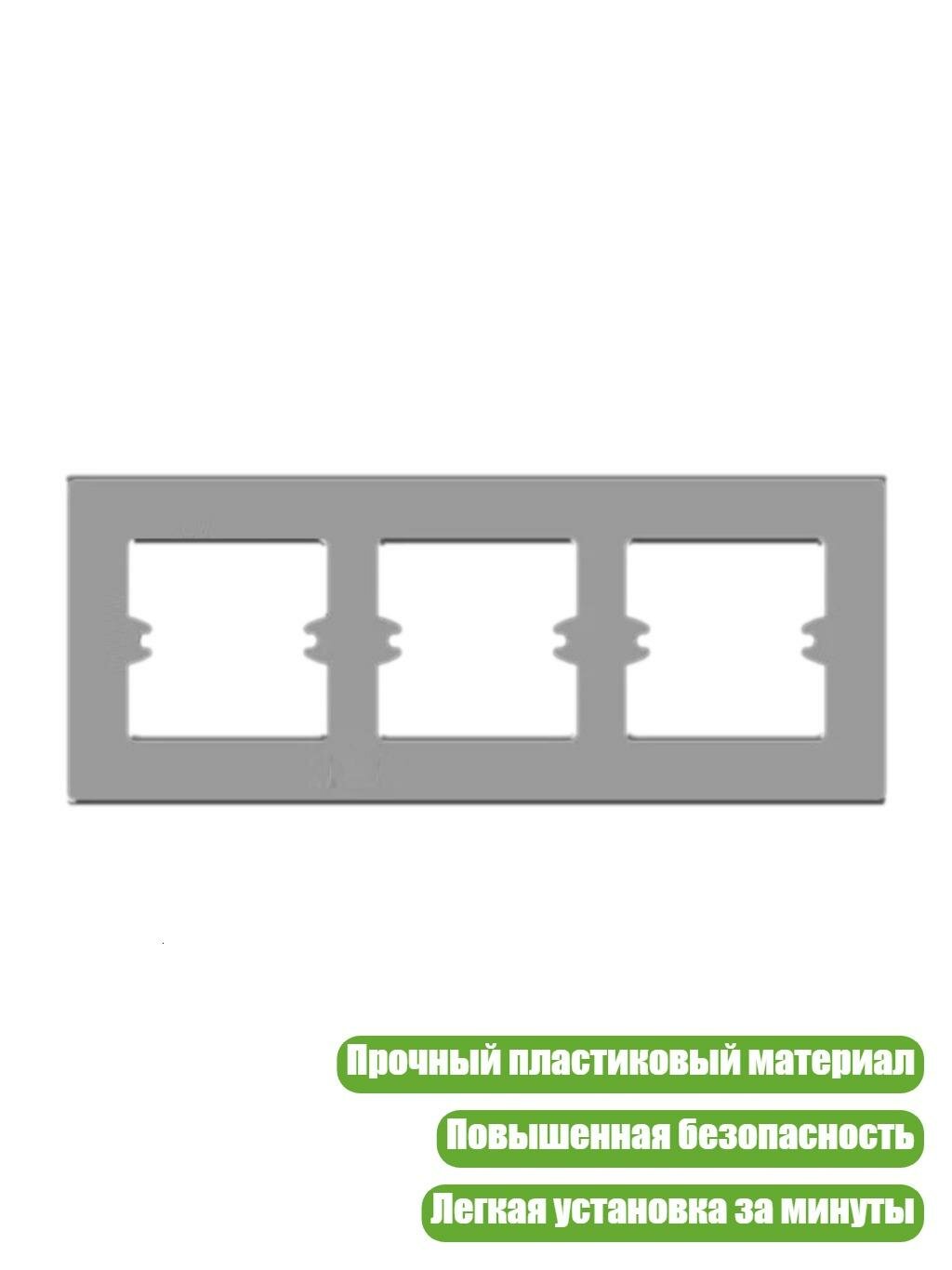 Пластиковая заглушка для панели, Серый - Тип 86 тройной