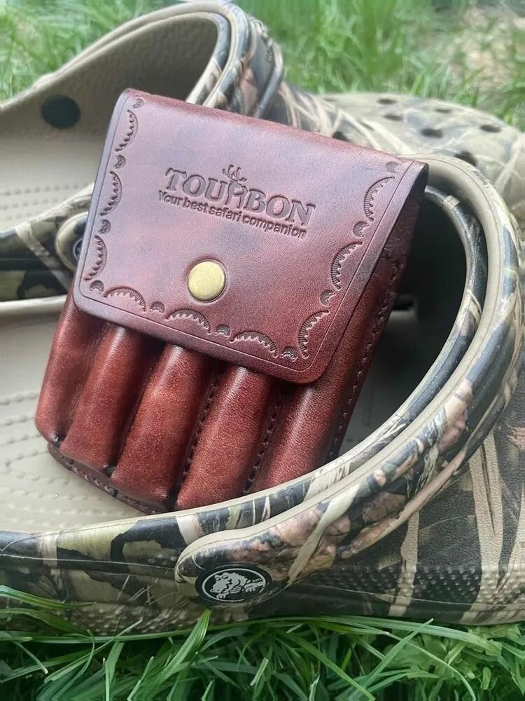 Кожаный патронташ для охотничьей винтовки на 5 патронов