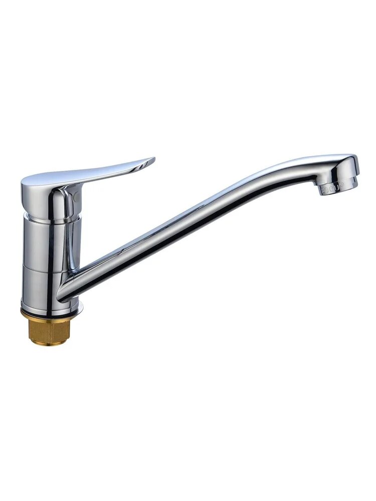 Смеситель для кухни BOOU B8290-14 с поворотным изливом, хром, глянцевый, однорычажный, латунный, с керамическим картриджем