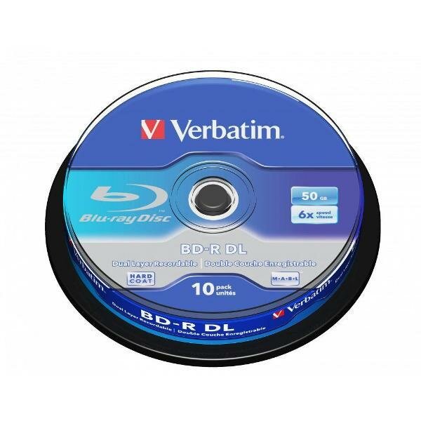 BLU-RAY-видеодиск Verbatim BD-R DL 50 ГБ 10 шт. шпиндель