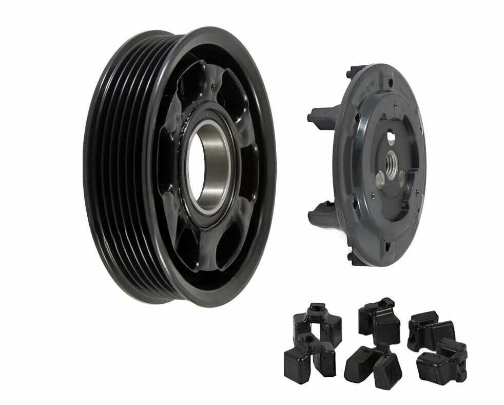 Муфта компрессора подходит для BMW 1 E81; 3 E90-E93; 5 E60, E61; 6 E63, E64 с двигателями N52, N52N 2.5, 3.0 Бензин