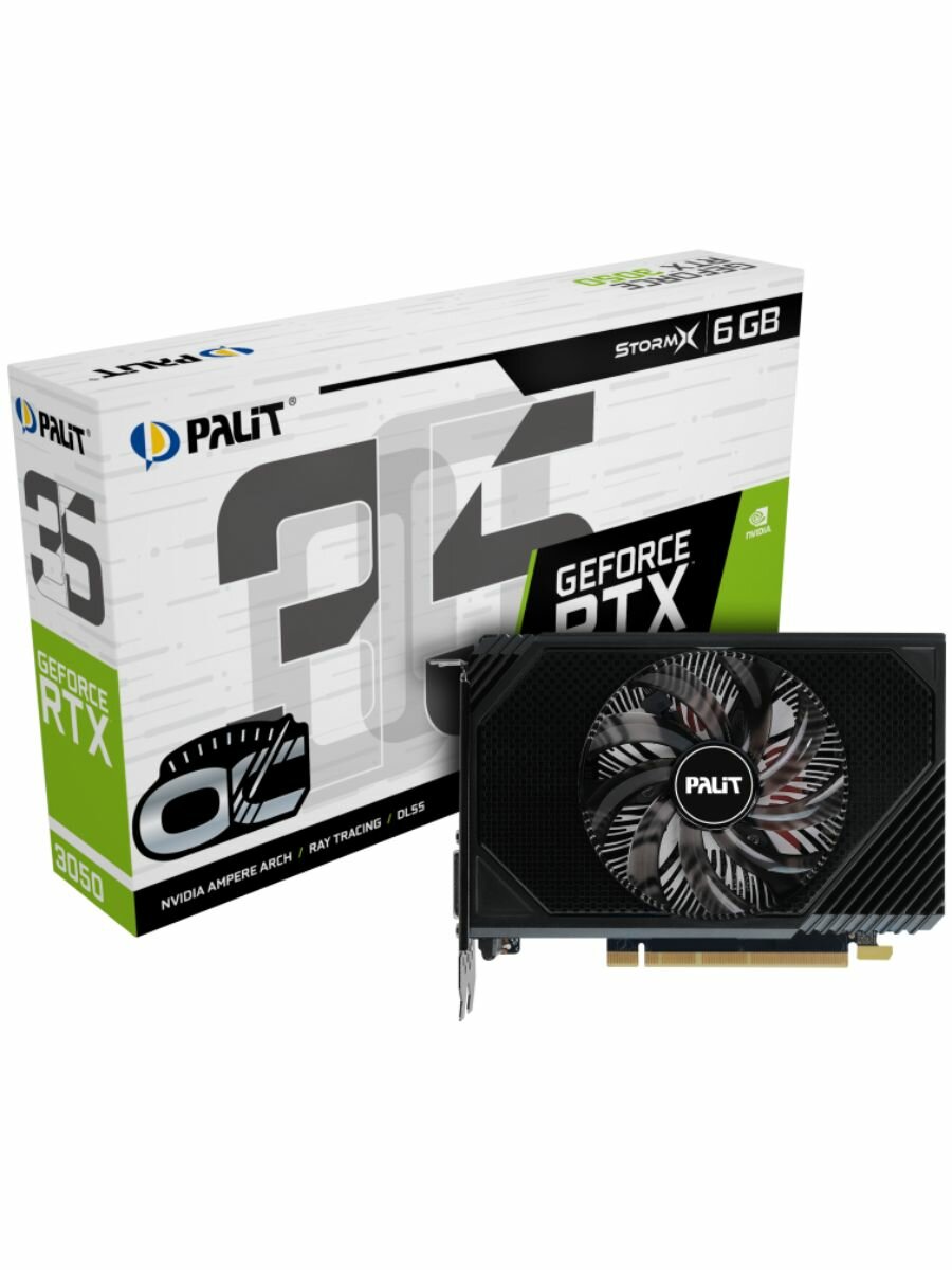 Видеокарта Palit GeForce RTX 3050 StormX OC 6Gb