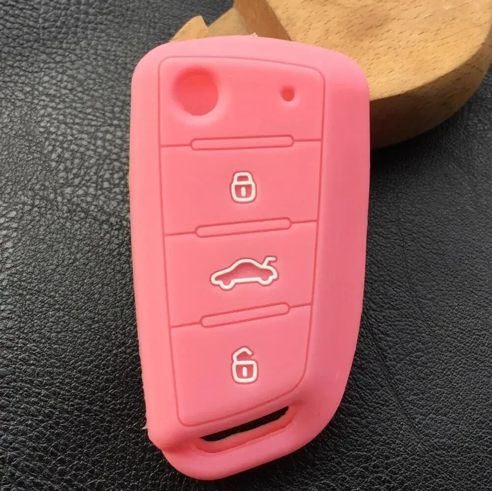 Силиконовая крышка для автомобильного ключа, Внешняя защита для Jac S3 S2 S4 S5 3 A5 S7 R3 2020, 3 кнопочный держатель для ключей, аксессуары для ключей, оболочка pink