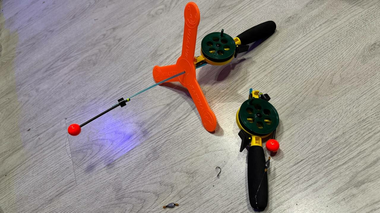 Удочка зимняя поставушка форелевая оснащенная с бумерангом 10шт