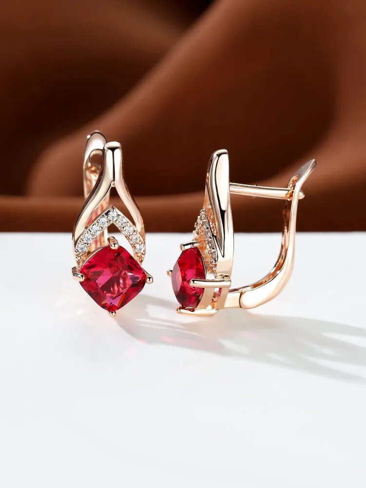 Серьги двусторонние, фианит, размер 200 мм, золотистый — фото 1
