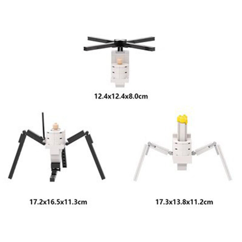 MOC мелкие частицы строительных блоков украшения кукла-монстр паук вертолет многоголовый паук туалет человек собранная модель