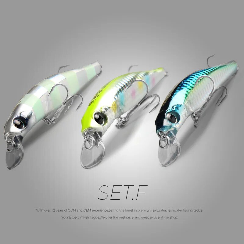 BEARKING Воблеры 3 шт, набор 105mm, Set.F