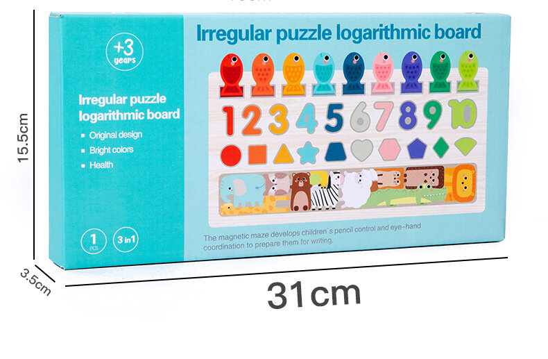 Детская развивающая игра с блоками для раннего обучения, сборная доска с цифрами, обучающая игрушка для малышей с цифрами и формами.