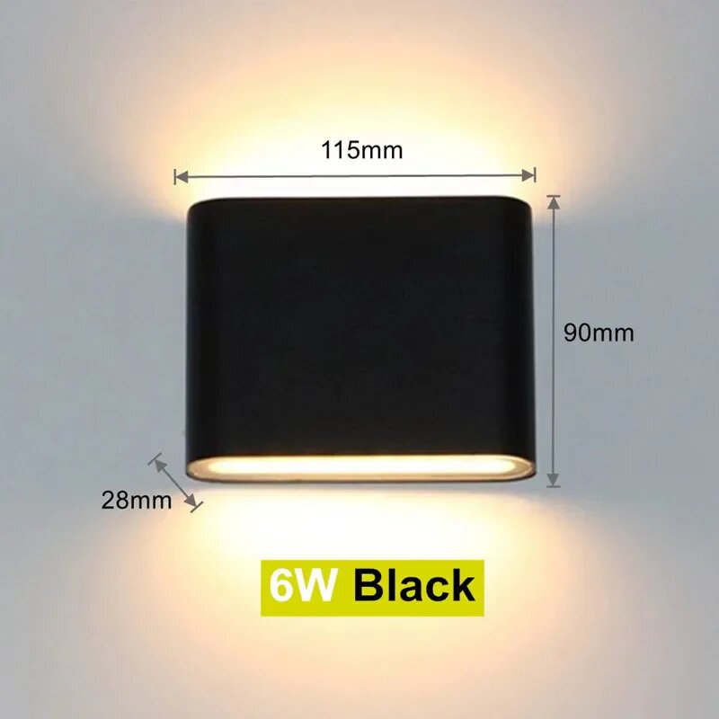 LED настенный светильник EE белый 12 Вт Черный, 4000k, 6W Black