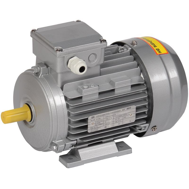 Электродвигатель асинхронный трехфазный АИР 63B2 380В 0,55кВт 3000об/мин 1081 DRIVE, IEK DRV063-B2-000-5-3010 (1 шт.)