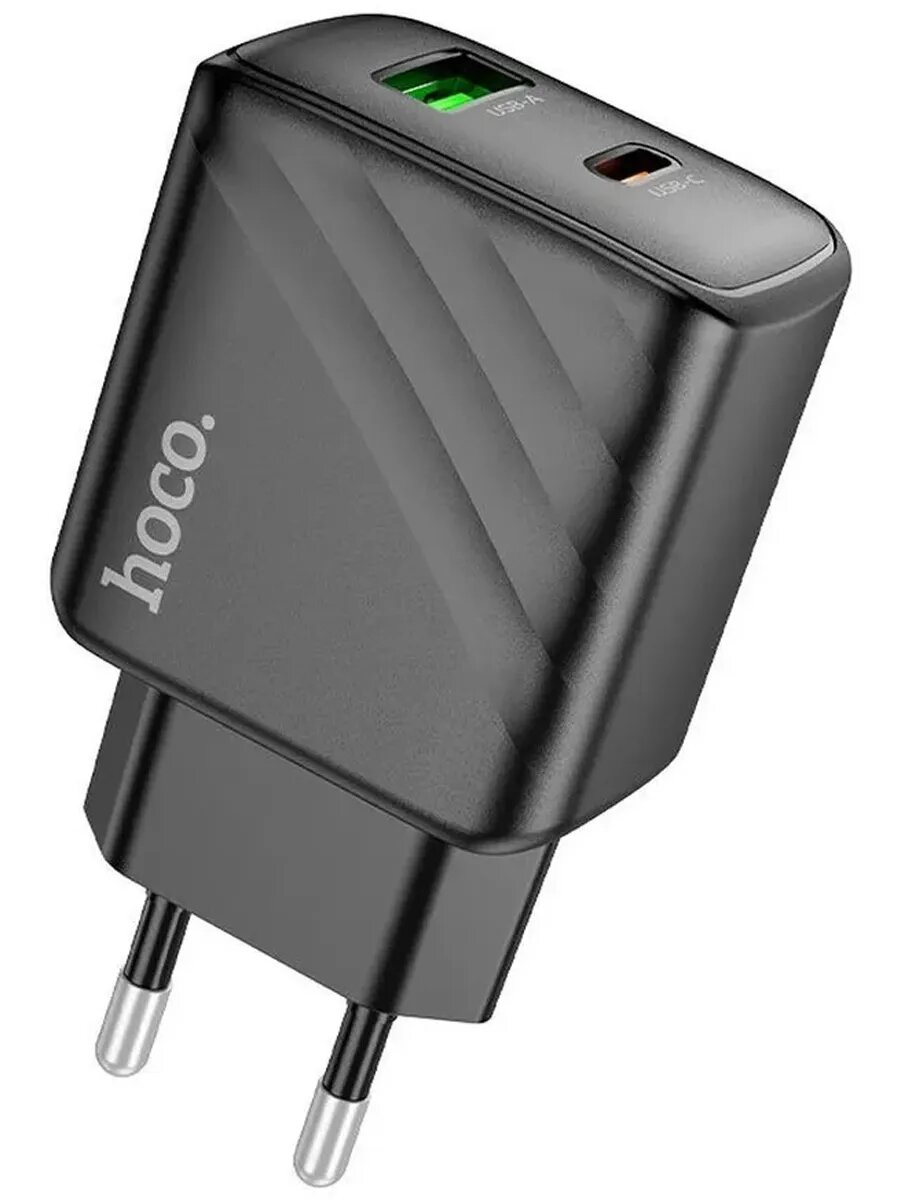 Сетевое зарядное устройство Hoco CS23A PD30W+QC3.0, USB+USB-C, черный (быстрая зарядка для iPhone, Android)