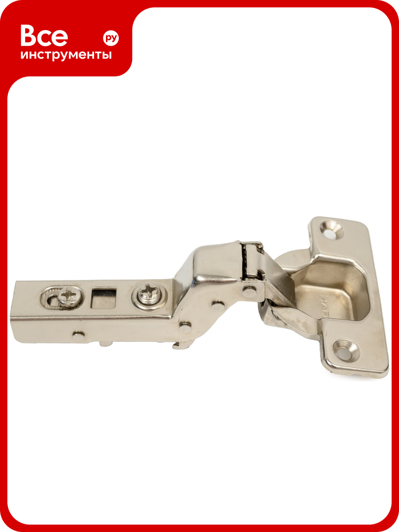 Петля Hafele с доводчиком, внутренняя 308.00.002, врезная, металлическая, никелевое покрытие, универсальное открывание