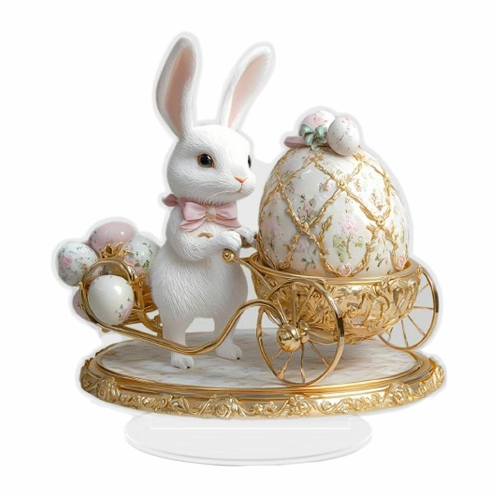 Двумерный пасхальный кролик, настольный декор из акрила, украшение для дома и сада, фестивальный акцент