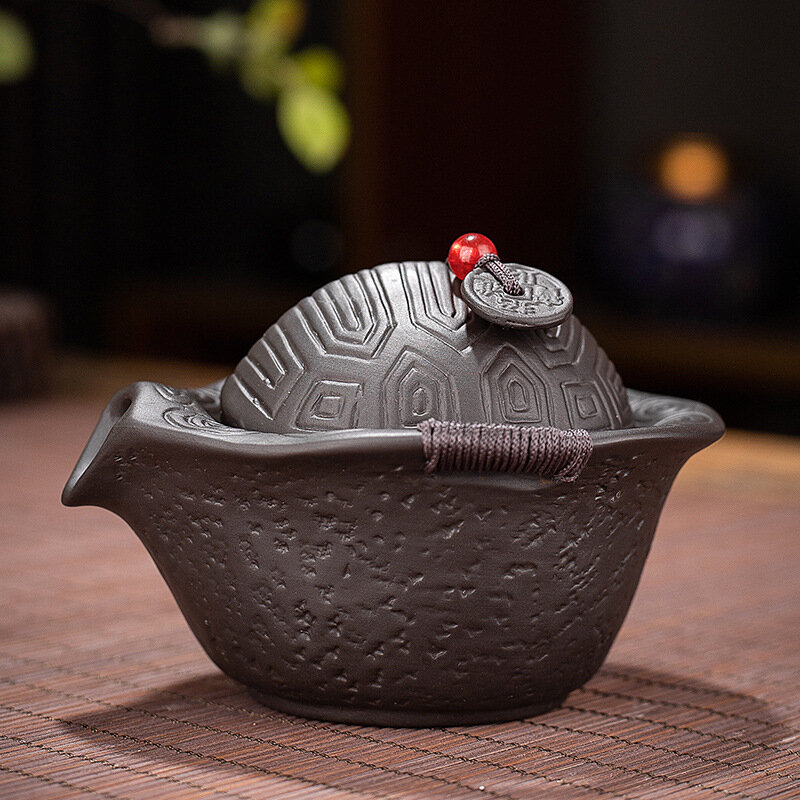 Фиолетовый глиняный чайник Fu Jia Yifang, оригинальный минеральный фиолетовый глиняный чайник, чайник в форме черепахи, ручной чайник для заваривания чая, кунг-фу, ручной работы, термоизоляционный чайник