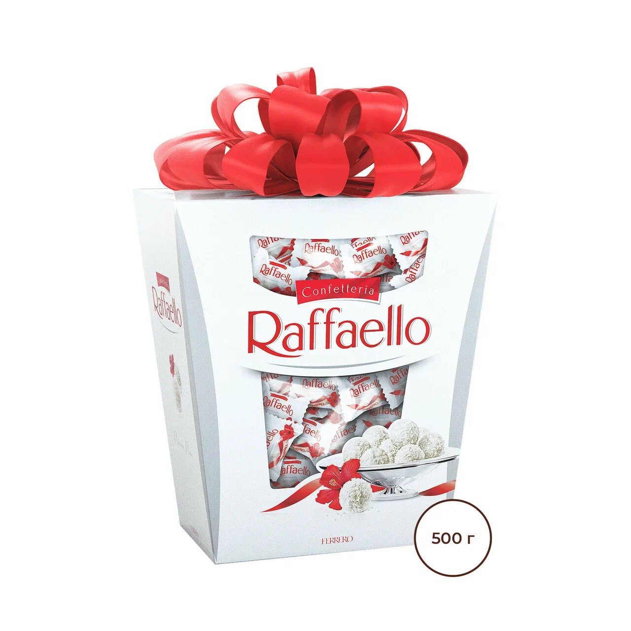 Конфеты в коробке Raffaello с цельным миндальным орехом в кокосовой обсыпке, 500 г