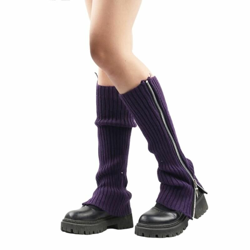 Женские вязаные гольфы в стиле харидзюку, Фиолетовый