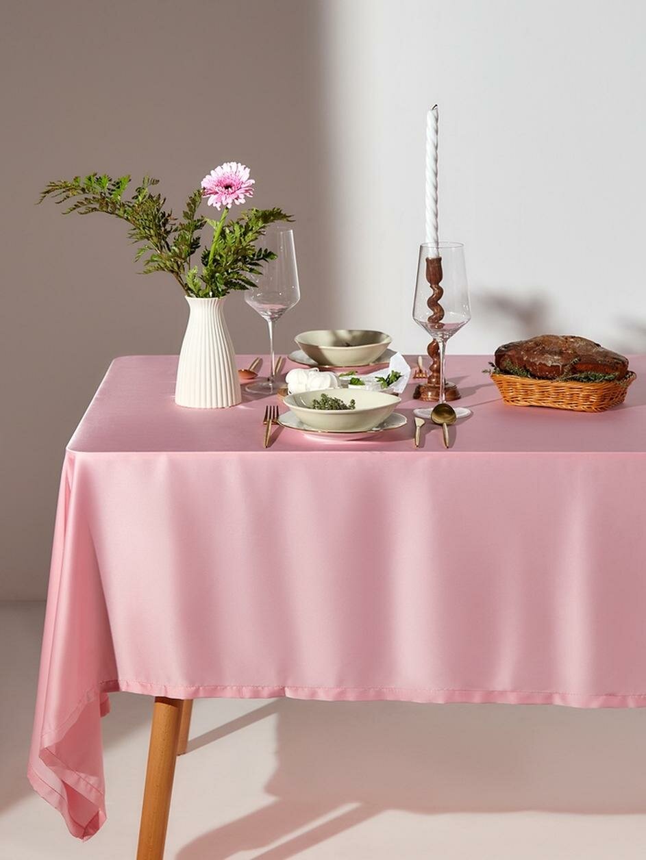 Скатерть на стол Этель "Rosy" размер 150×220 см, цвет розовый