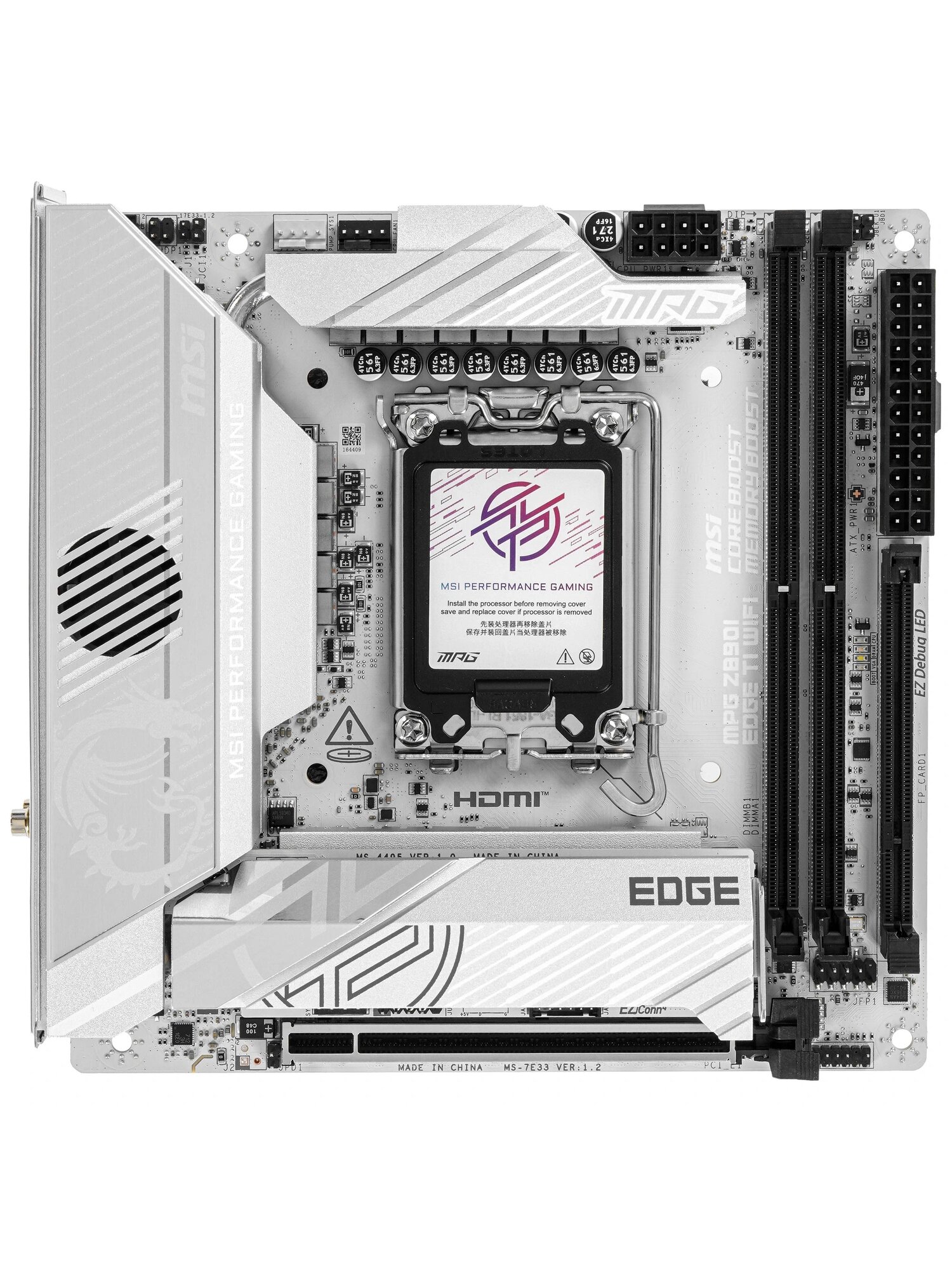 Материнская плата MSI MPG Z890I EDGE TI WIFI Mini-ITX LGA1851 Intel Z890 2xDDR5 (128ГБ)