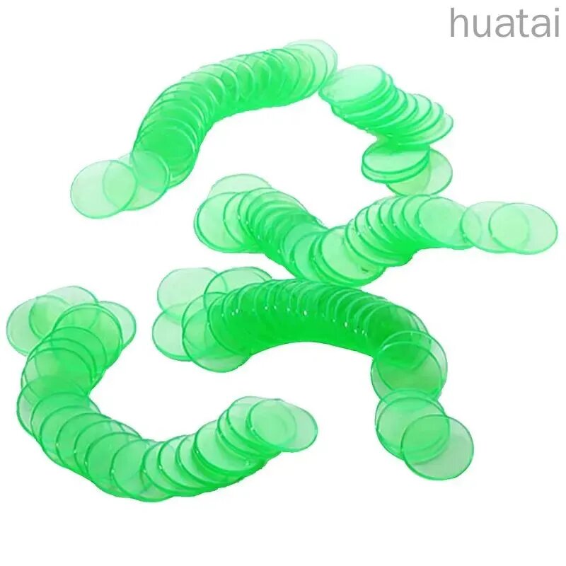 Фишки для бинго 100 шт. пластиковые 19 мм зеленые