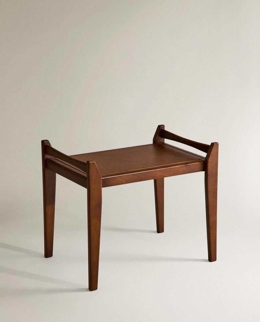 Скамейка ZARA HOME 6173/073/700 - из дерева, с бортиками, 49,5 x 58 x 40 см, цвет коричневый