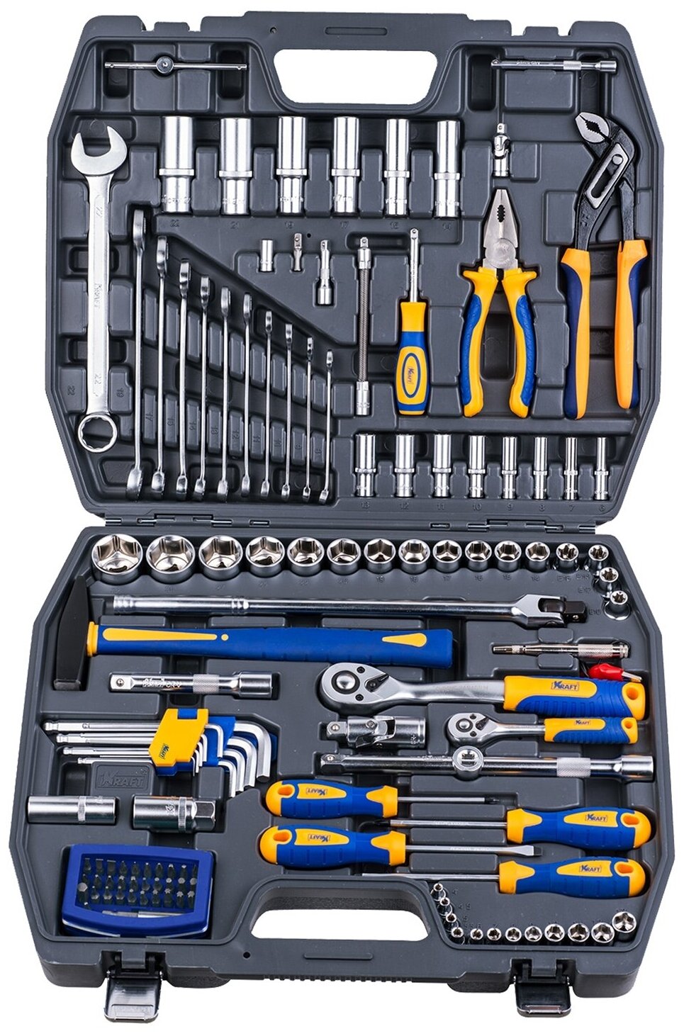 Набор инструментов Kraft 1/2" Dr и 1/4" Dr 120 предметов (KT 700679)
