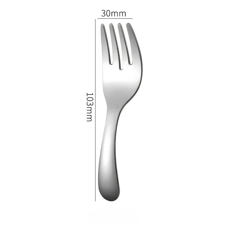 Мини-портативная ложка-вилка из нержавеющей стали, набор инструментов для хранения десертов и фруктов для работы, школы, посуда с короткой ручкой, подходит для детей