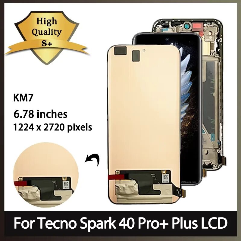 6,78 "AMOLED 144 Гц для Tecno Spark 40 Pro + Plus ЖК-дисплей с цифровым Ori With Frame