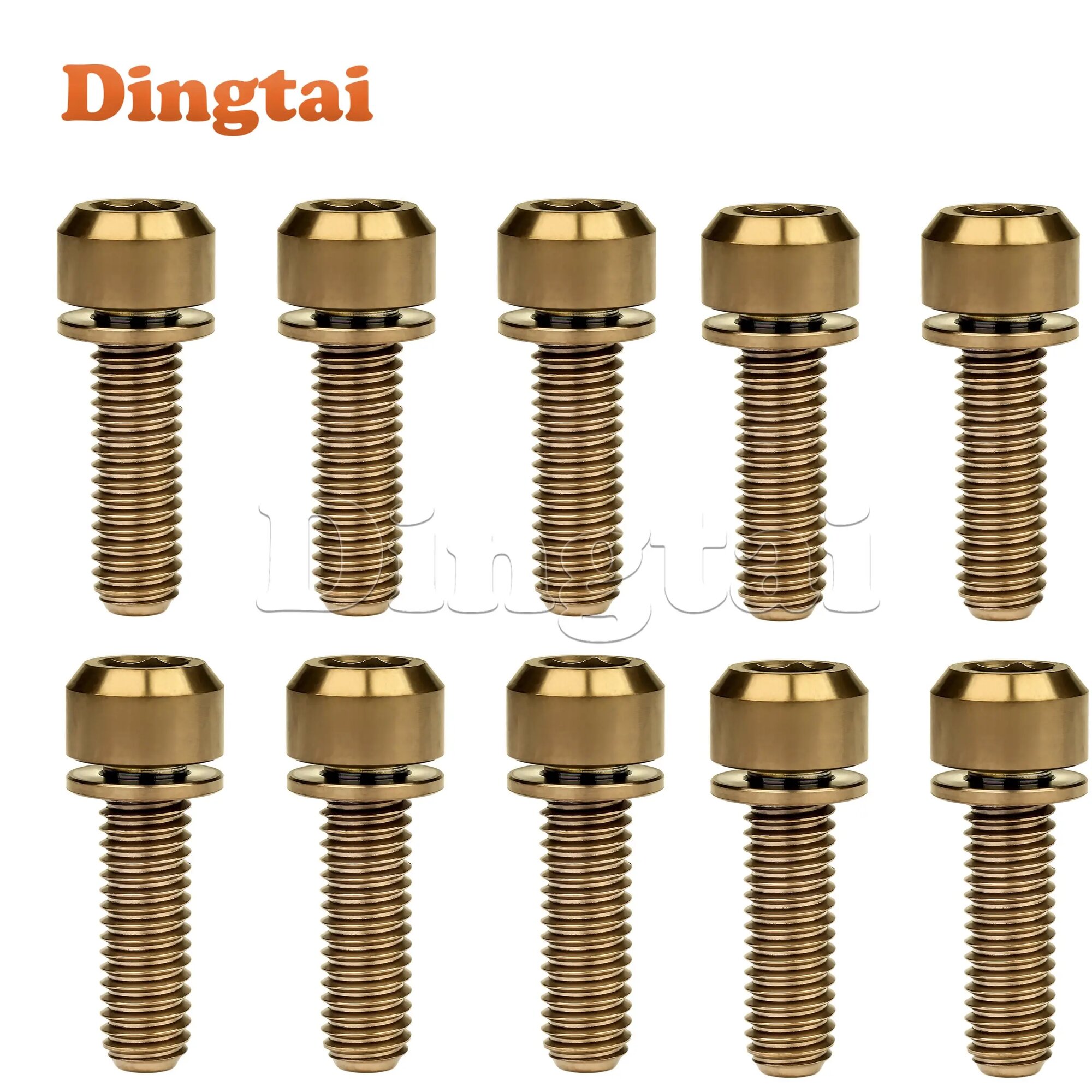 Титановые болты Dingtai M5x16 Bronze, 10 шт.