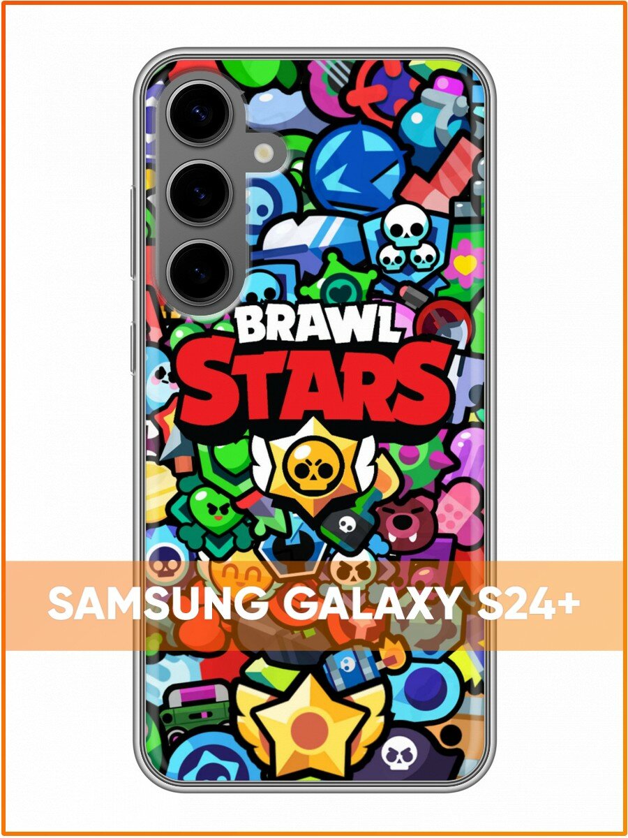 Чехол для Samsung Galaxy S24 Plus с принтом для мальчиков Brawl Stars (Самсунг Гэлакси С24 Плюс)
