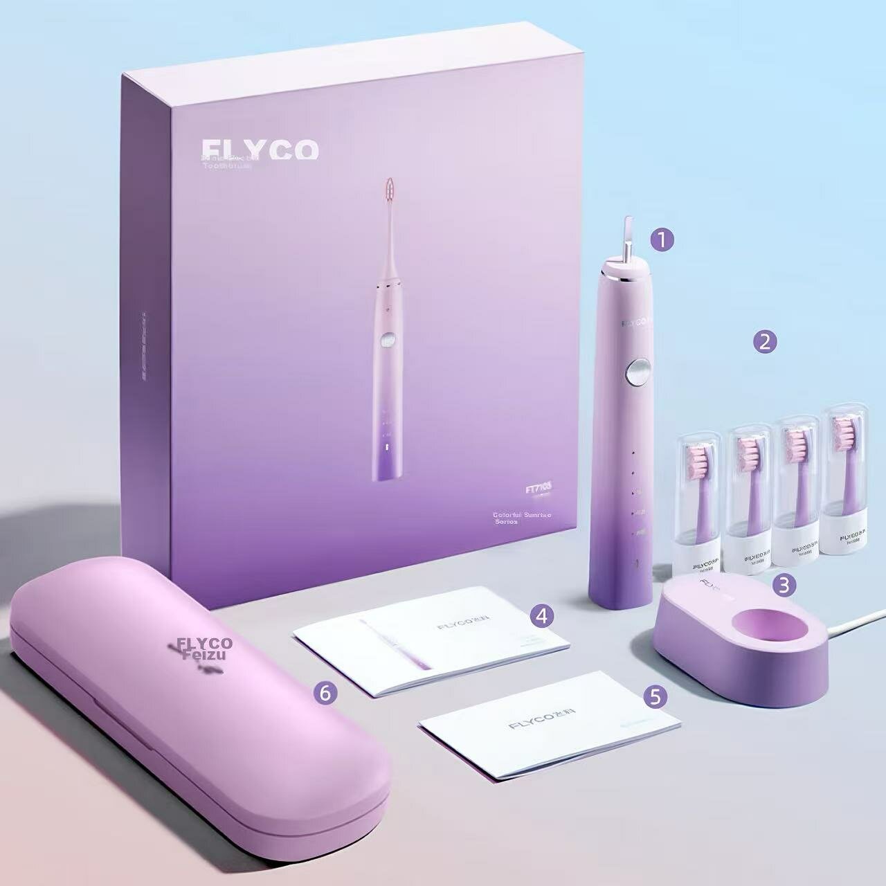 Зубная щётка FLYCO FT7105 Romantic Pink, электрическая, вибрационная, в подарочной упаковке