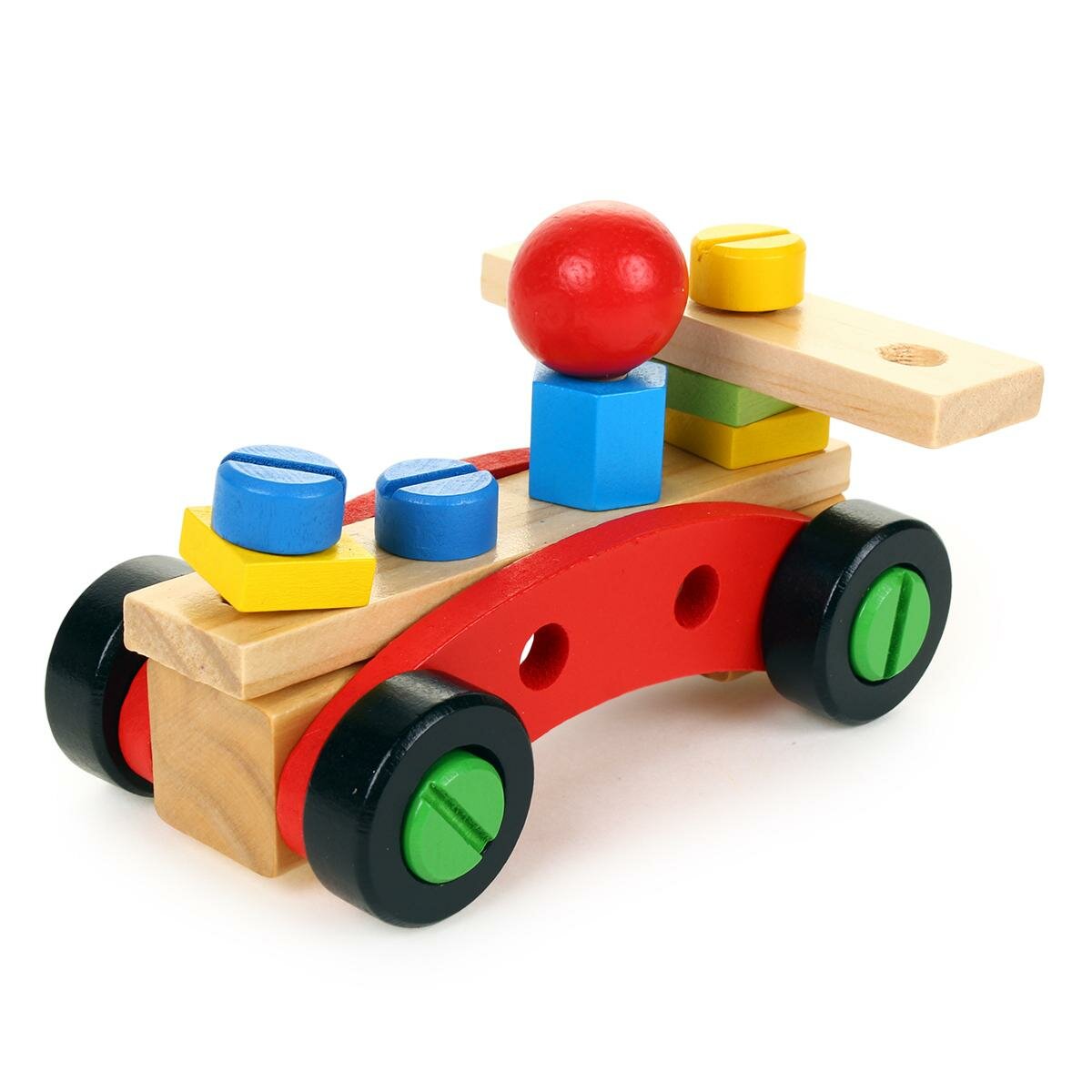 Деревянный конструктор с болтами 31 деталь, экологически чистый, 27х22х4 см