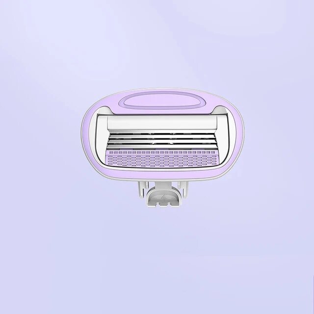 Портативная женская бритва для удаления волос со смазывающей полоской, сменными лезвиями, 4-слойными лезвиями, полностью моющаяся.